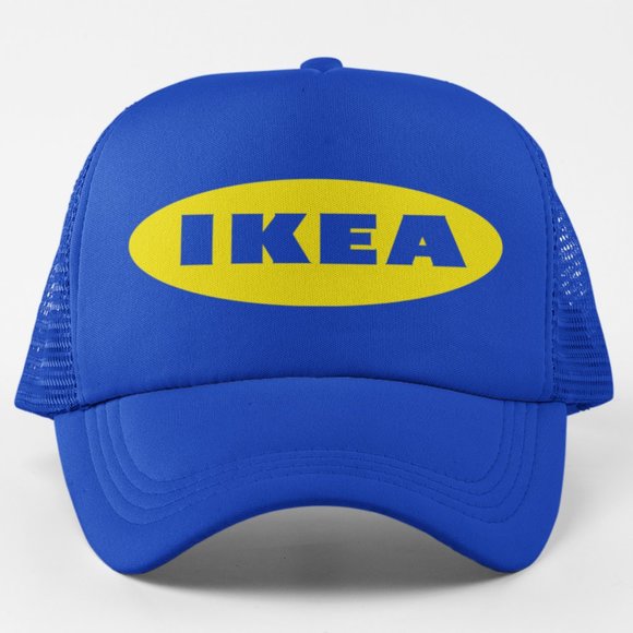 Accessories | New Ikea Logo Foam Trucker Mesh Snapback Hat Royal Blue | Poshmark